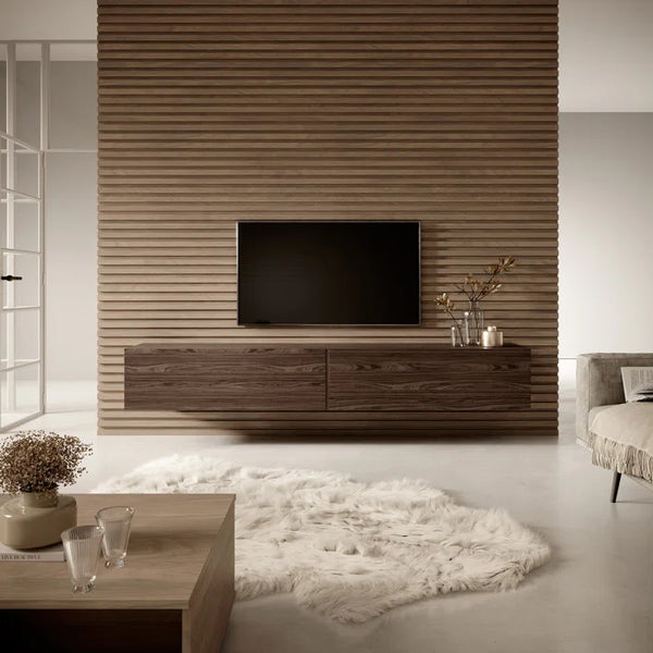Ayla Floating TV Unit for TVs up to 88" - Walnut | Floating TV Units ...