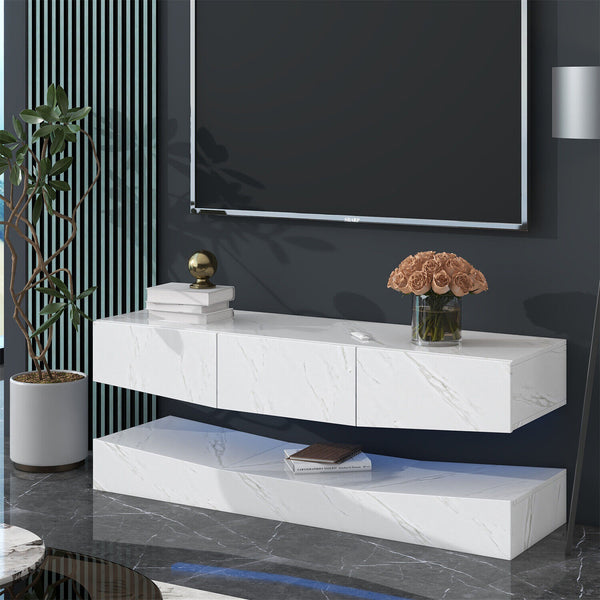 Aurora Floating TV Unit with LED Lights | Floating TV Units - Floating ...