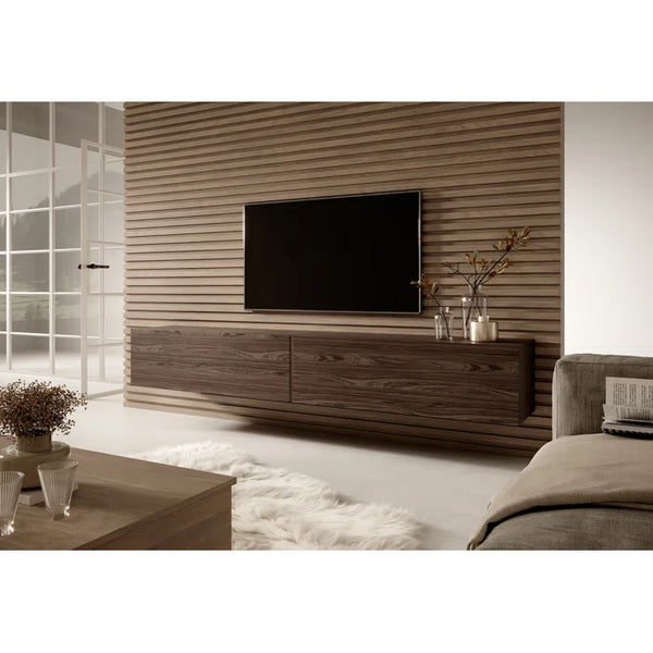 Ayla Floating TV Unit for TVs up to 88" - Walnut | Floating TV Units ...
