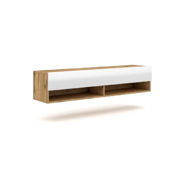 Mylo Floating TV Unit for TVs up to 65" - Oak & White | Floating TV ...