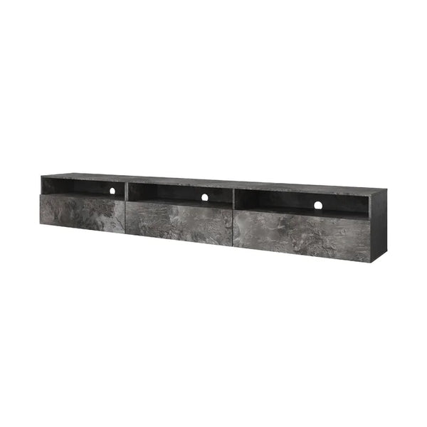 Cade Floating TV Unit for TVs up to 88" - Dark Grey Marble | Floating ...