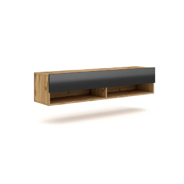 Mylo Floating TV Unit for TVs up to 65" - Oak & Black | Floating TV ...
