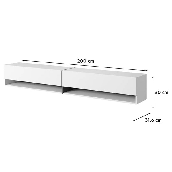 Hermes Floating TV Unit for TVs up to 85" - White Marble with Gold ...