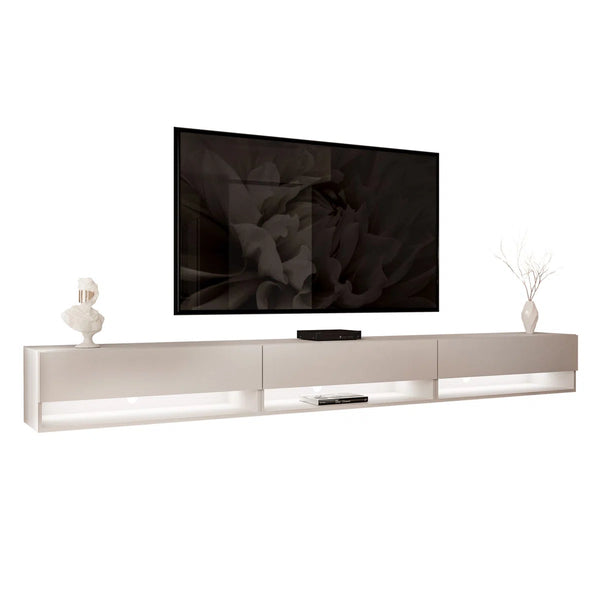 Kira LED Wall TV Console for TVs up to 70'' - Cashmere - Floating TV Units