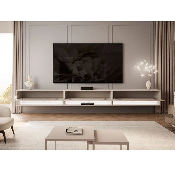 Kira LED Wall TV Console for TVs up to 70'' - Cashmere - Floating TV Units