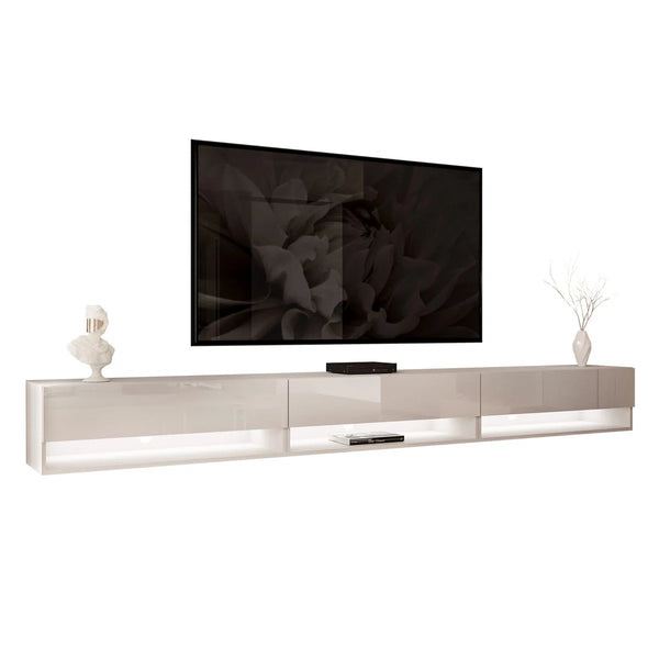 Kira LED Wall TV Console for TVs up to 70'' - High-Gloss Cashmere ...