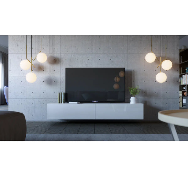 Eli TV Stand for TVs up to 78" - White/White Gloss - Floating TV Units