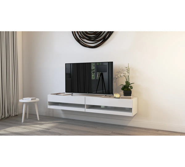 Maria TV Stand for TVs up to 88" - White - Floating TV Units