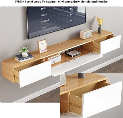 Meg Floating TV Unit for TVs up to 65" - Oak & White | Floating TV ...