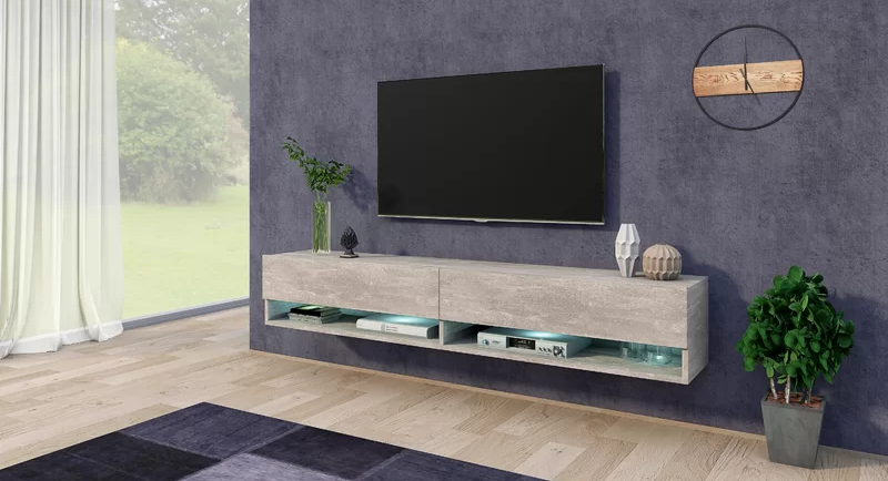 Concrete floating tv unit store
