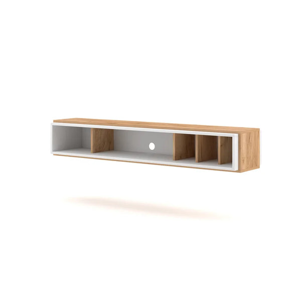 Vanatta Floating TV Unit for TVs up to 55" - White/Oak | Floating TV ...