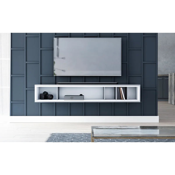 Vanatta Floating TV Unit for TVs up to 55" - White/Grey | Floating TV ...