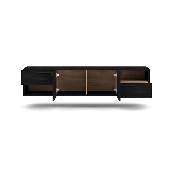 Alton Floating TV Unit for TVs up to 50" - Oak & Black | Floating TV ...